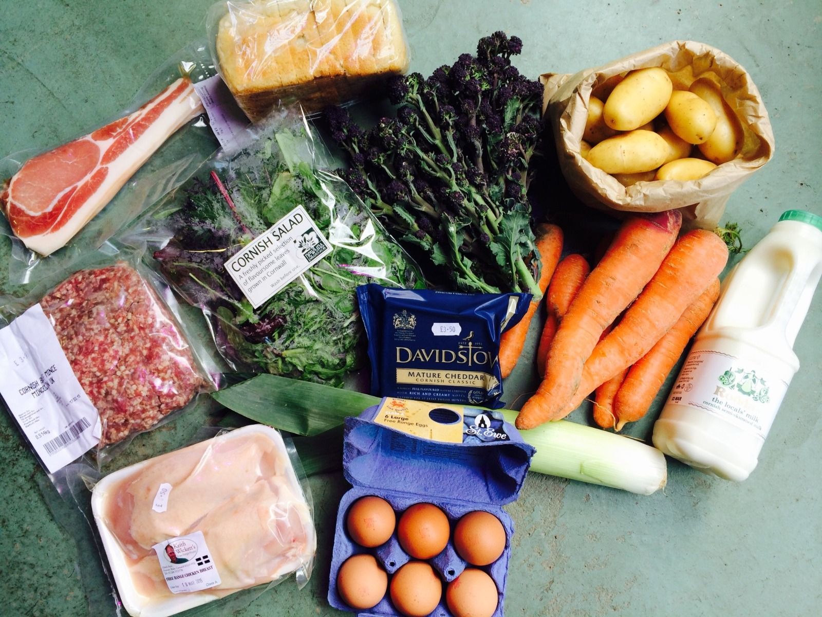 Essential Shop Box - 1-2 People Brown Bread Cornish Food Delivered ...