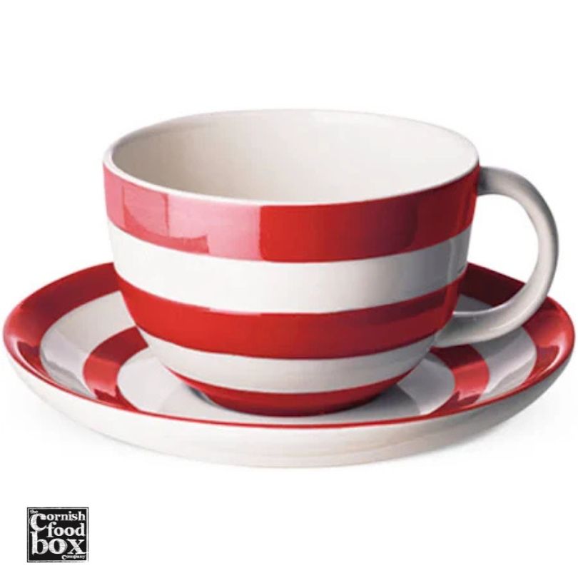 Cornishware Red Cup and Saucer | Iconic British Stoneware Cornish Food ...